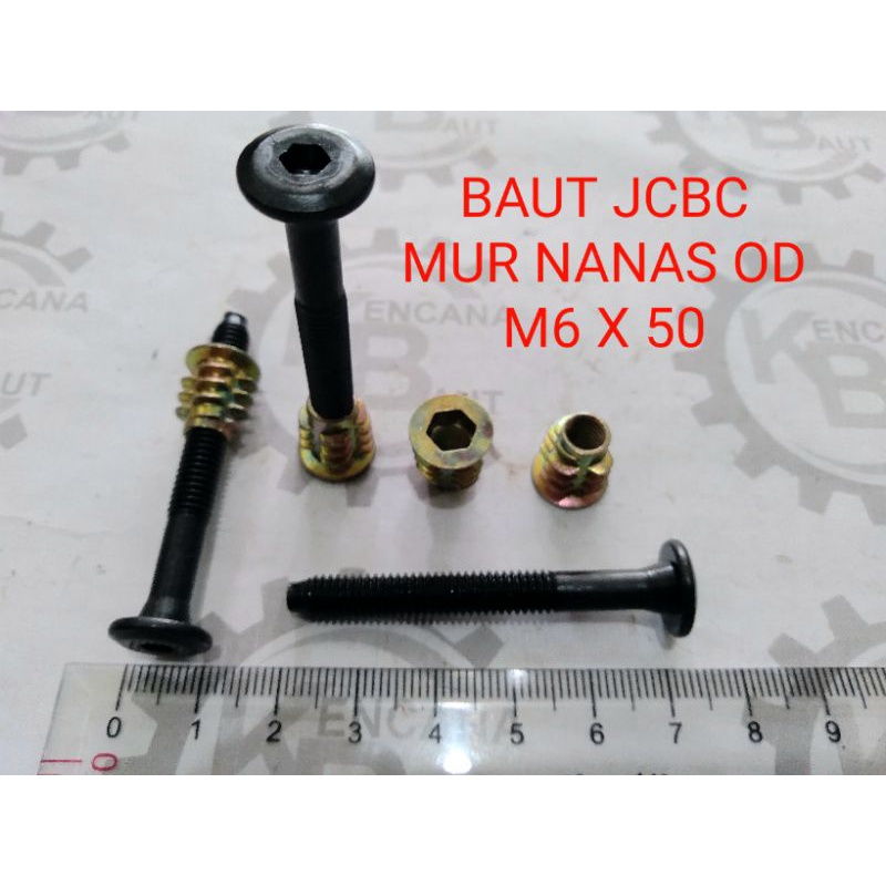 Jual BAUT JCBC M6 X 50 MUR NANAS OD HITAM / KNOCKDOWN / BAUT SPEAKER ...