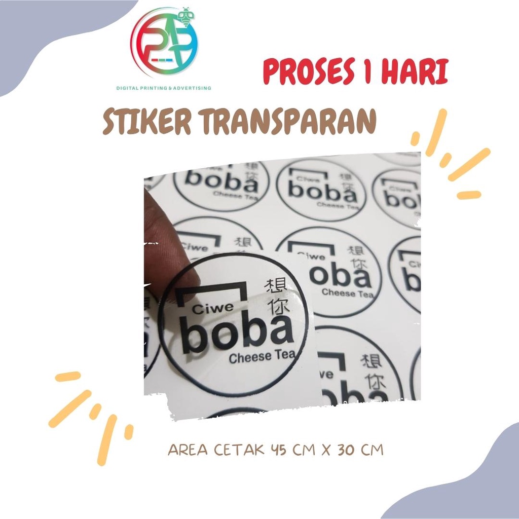 Jual CETAK STIKER TRANSPARANT A3+ (GROSIR) | Shopee Indonesia