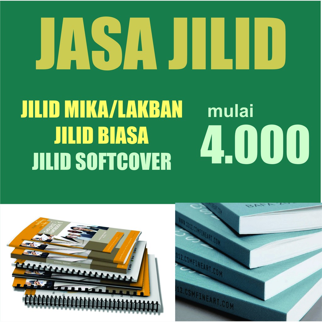 Jual Jasa Jilid atau vinising Murah!! Mika/Lakban, Softcover, Jilid BC ...