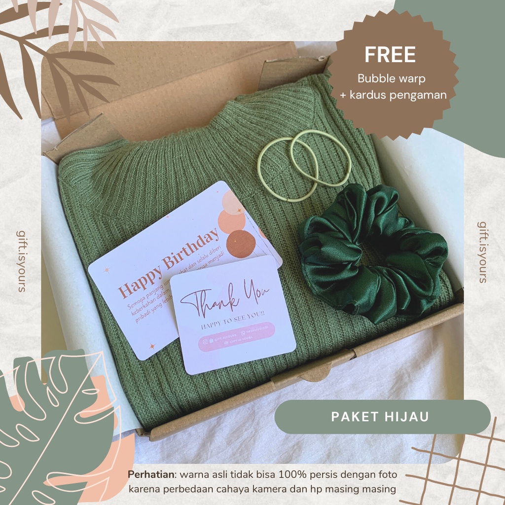 Jual Hampers / Gift Box / Kotak Kado / Hadiah Rajut Turtleneck dan ...
