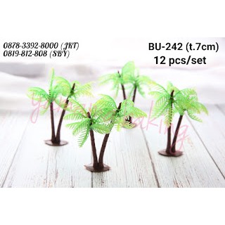 Jual BU-0242 topper hiasan kue rumput bunga daun tanaman plastik ...