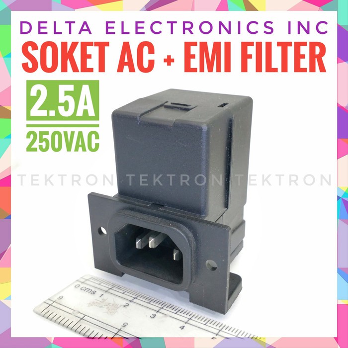 Jual Soket AC dan EMI Filter Delta Electronics 2.5A 250VAC barang baru ...