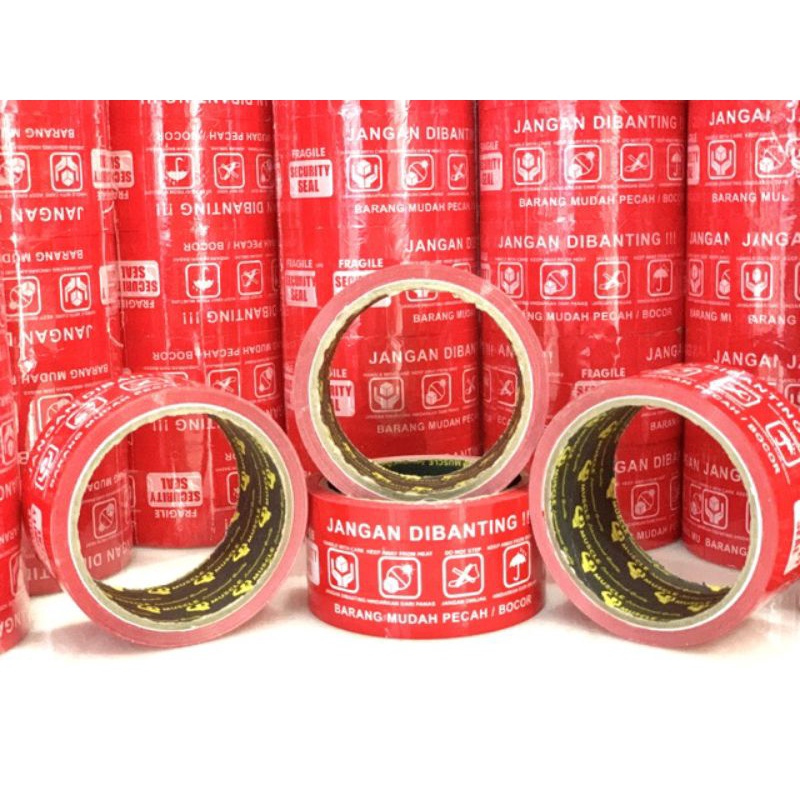 Jual LAKBAN FRAGILE MERAH(48MM x 50Y) | Shopee Indonesia