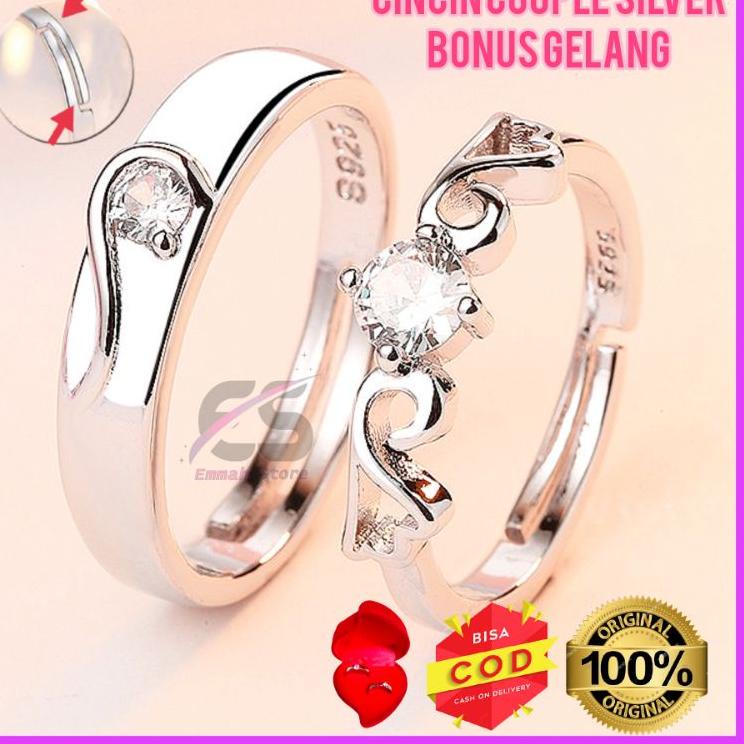Jual Modern.. [Promo] Cincin Couple Perak 925 Adjustable Tunangan Pria ...