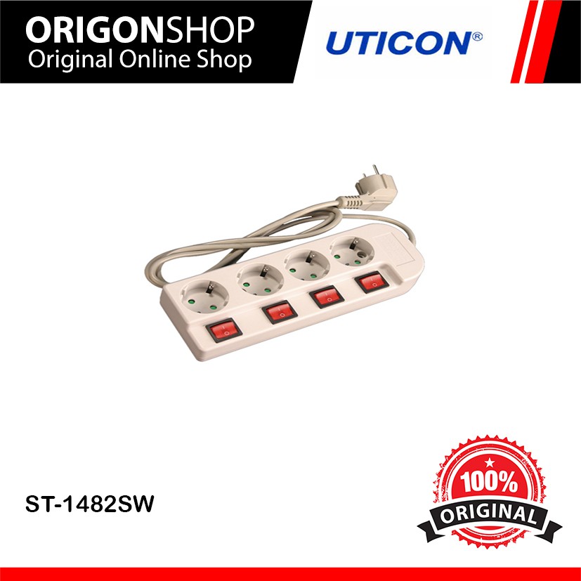 Jual Uticon ST-1482SW Stop Kontak Multi 4 LB | Shopee Indonesia