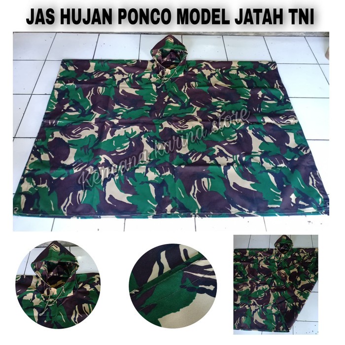 Jual AM jas hujan ponco loreng model jatah TNI /Jas hujan ponco loreng ...