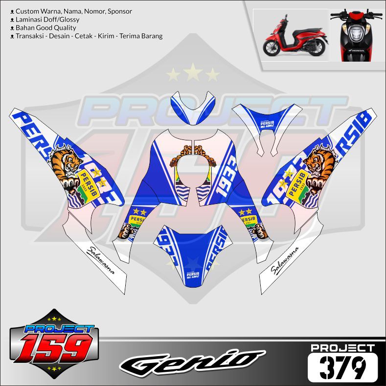 Jual Sticker Decal Genio - Project 379 Persib Bandung Livery | Shopee ...