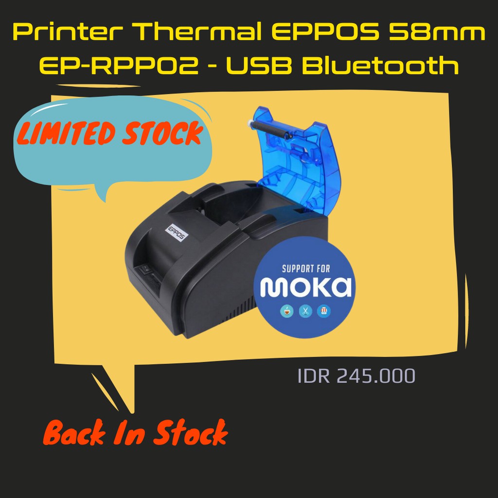 Jual Cetak Struk Kasir Printer Thermal EPPOS 58mm EP-RPP02 - USB Bluetooth | Shopee Indonesia