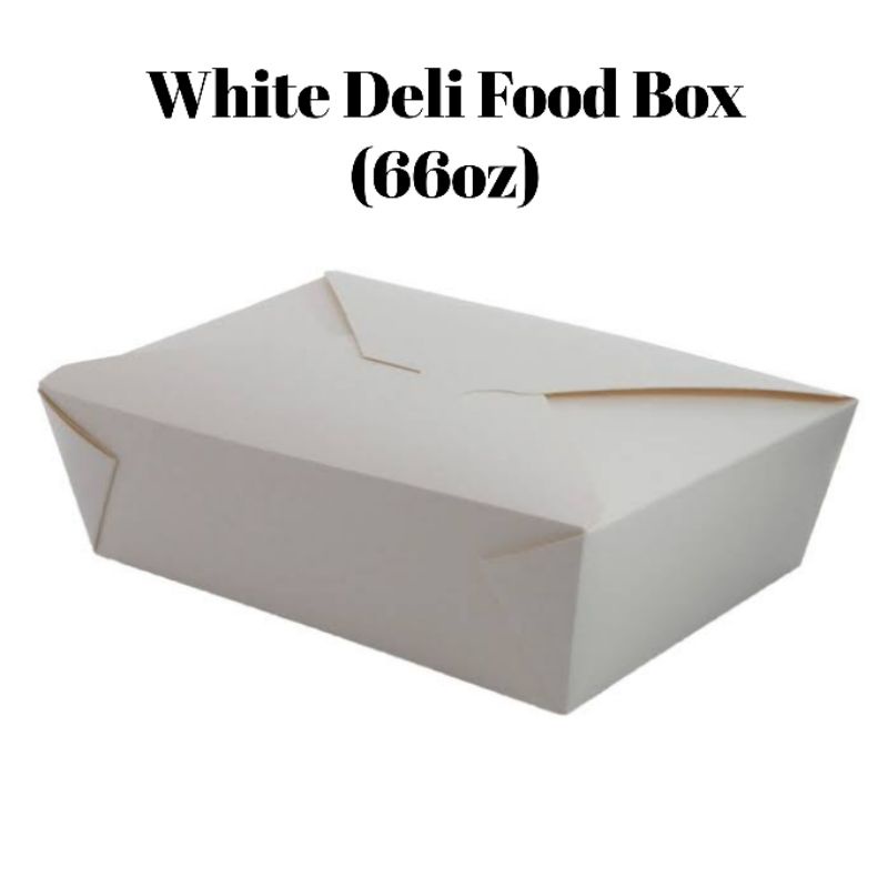 Jual White Deli Food Box 66oz PAPER LUNCH BOX TAKEAWAY @25pcs | Shopee ...