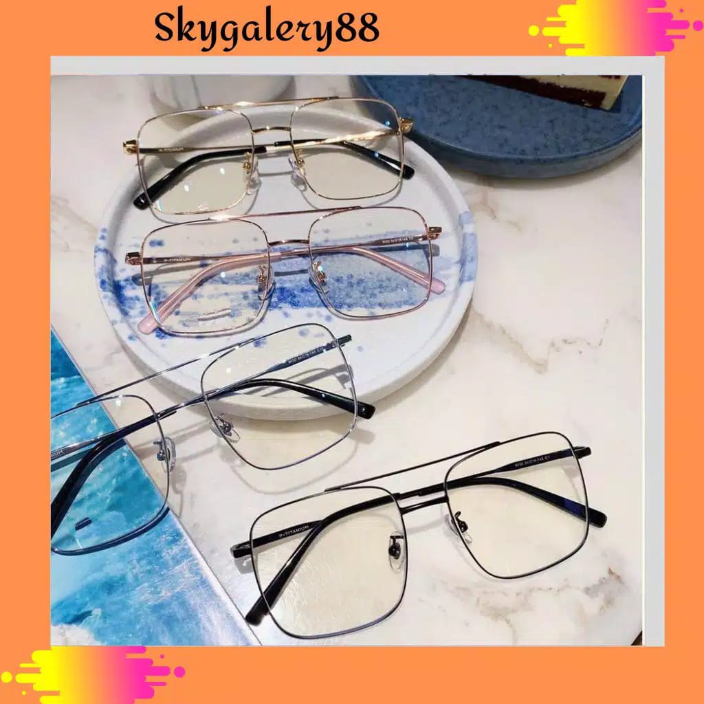 Jual Kacamata NORMAL Frame Metal Gaya gaya Retro Untuk Pria / Wanita {KM76} Oranges1688 | Shopee ...