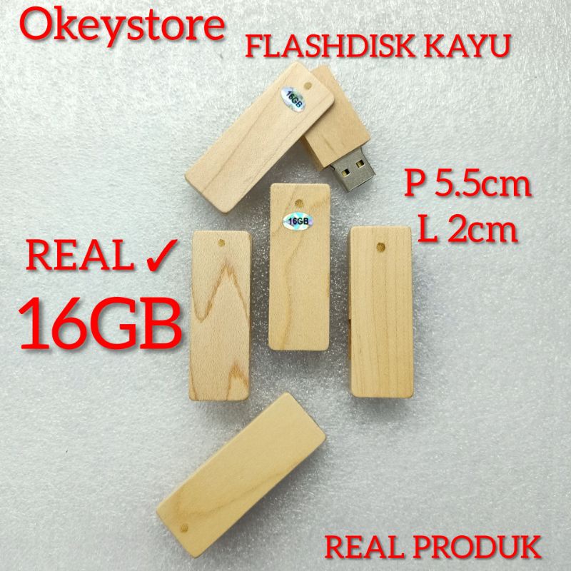 Jual FLASHDISK 16GB KAYU KOTAK PUTAR REAL KAPASITAS | Shopee Indonesia