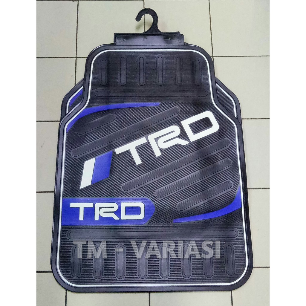 Jual Karpet Mobil Universal Motif TRD Garis Melintang Hitam List Biru ...