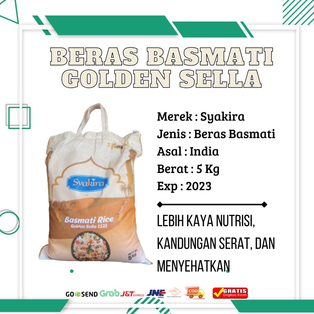 Jual Beras Basmati 5 Kg Syakira Golden Sella Original Asli India Murah | Shopee Indonesia