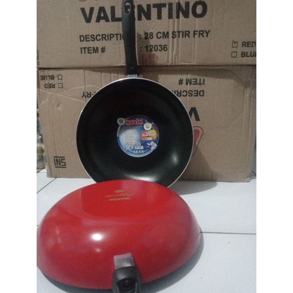 Jual TEFLON MAXIM VALENTINO STIR FRY 28cm | Shopee Indonesia