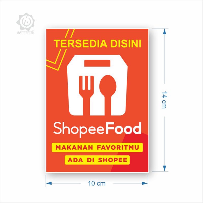 Jual Stiker label ShopeeFood ukuran 14x10cm | Shopee Indonesia