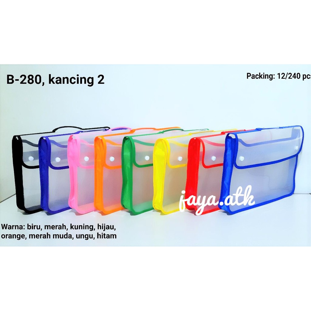 Jual MAP PLASTIK KANCING 2 TENTENG JARING ZIPPER BAG JALA DOKUMEN FOLIO ...