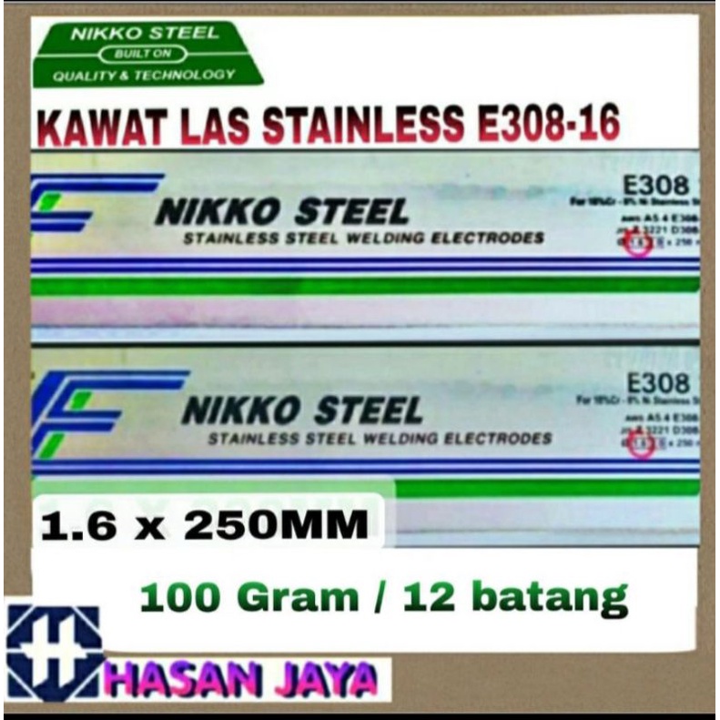 Jual Kawat Las Stainless Nikko Steel E-308 1.6mm 2.0mm 2,6mm 100 Gram ...