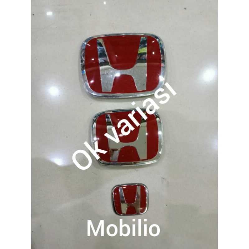 Jual Logo emblem logo stir Honda Merah chrome Mobilio | Shopee Indonesia