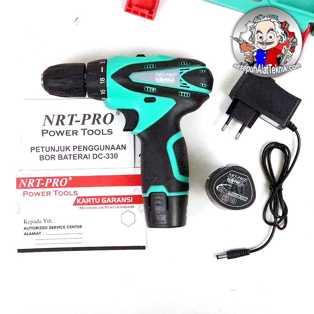 Jual Bor Cordless NRT 10mm DC-330 / Bor Batrai 12V DC330 NRT-PRO (TIDAK ...