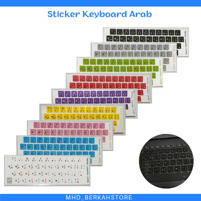 Jual [9 warna] Sticker Keyboard Arabic | Stiker Keyboard Arab | Stiker ...