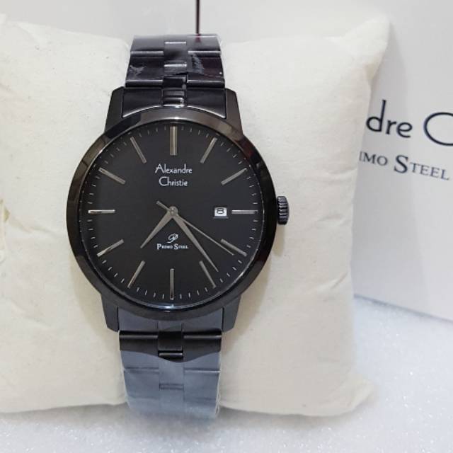 Jual Jam tangan alexandre christie AC 1007 pria original hitam | Shopee ...