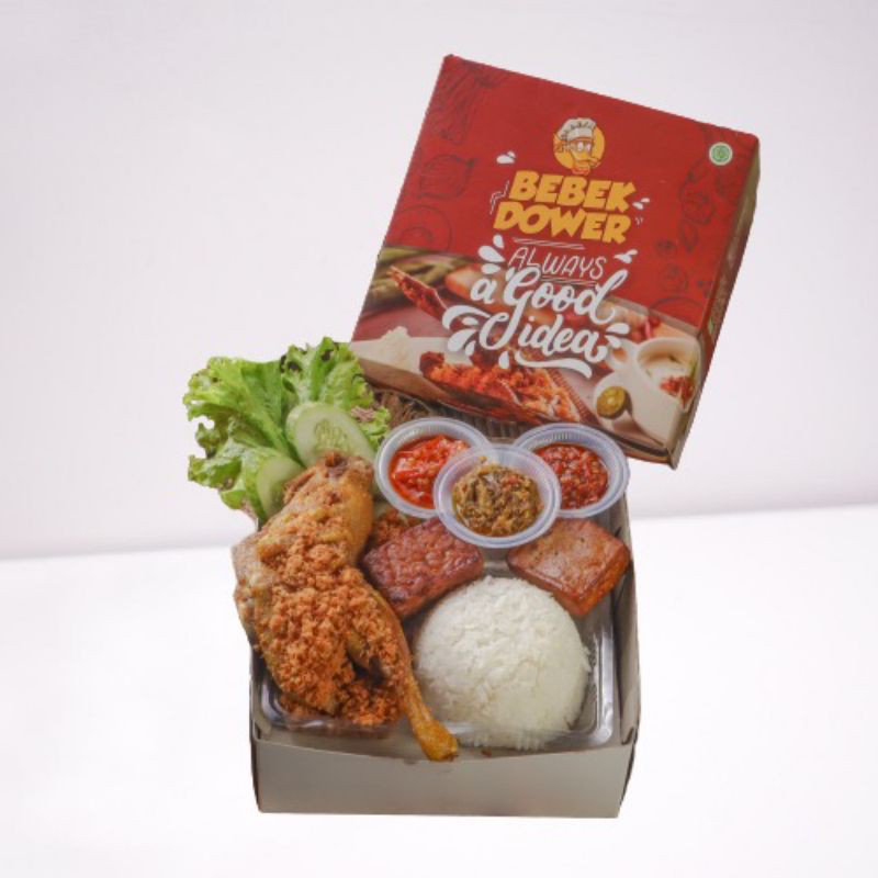 Jual Nasi Box Bebek Reguler1/2 Ekor 3 Sambal Tahu Tempe Bacem | Shopee Indonesia