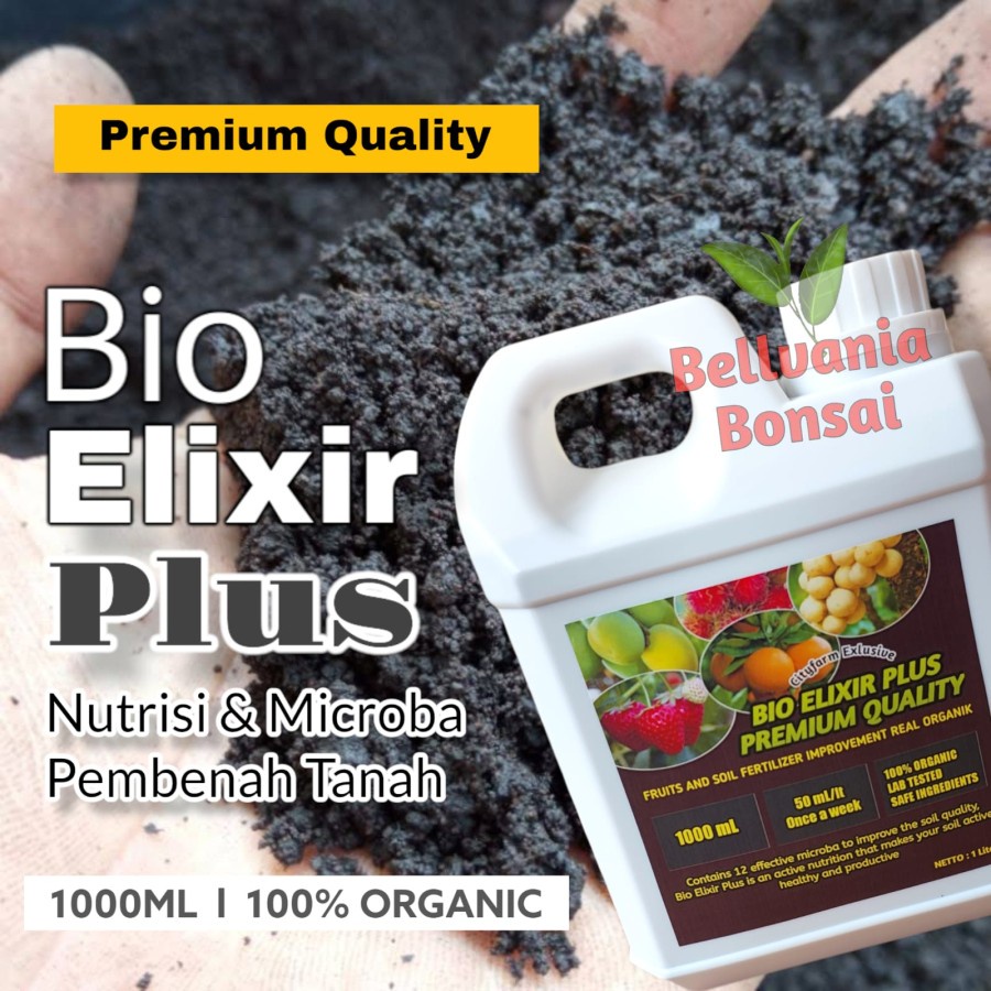 Jual Pupuk Cair Bio Elixir Plus Premium Untuk Tanah Daun Buah 1000ml ...