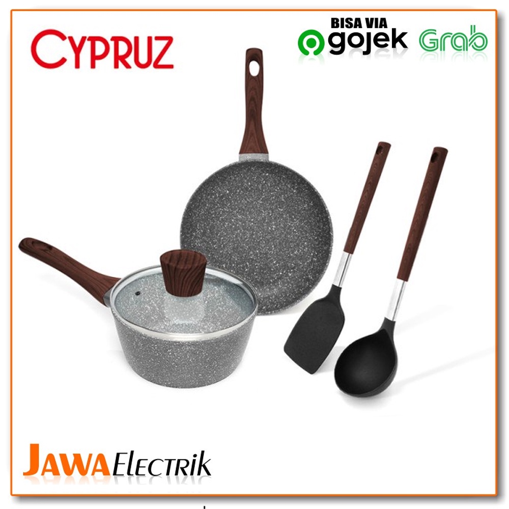 Jual Panci set Cypruz PI-0901 Marble Cookware / Grey Marble Complete ...
