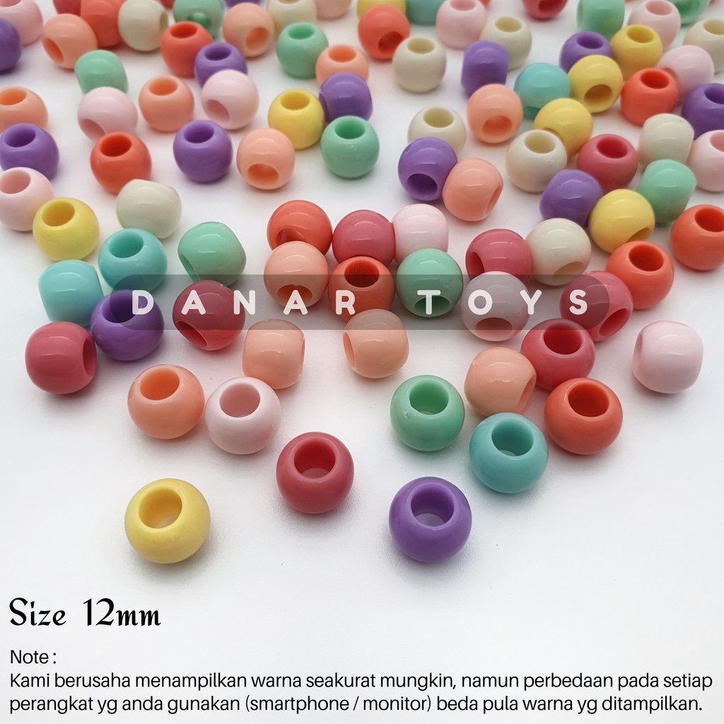 Jual MANIK MERONCE BEADS MOTE DOF PASTEL MUTIARA 12MM LUBANG BESAR DIY ...