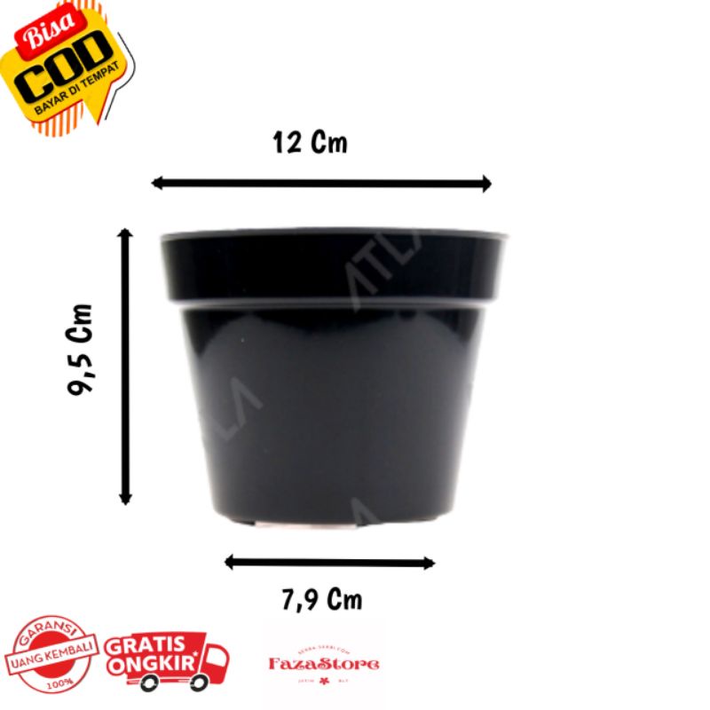 Jual Pot Bunga Plastik 12 Cm Bulat Tempat Tanaman Bunga Hidroponik ...