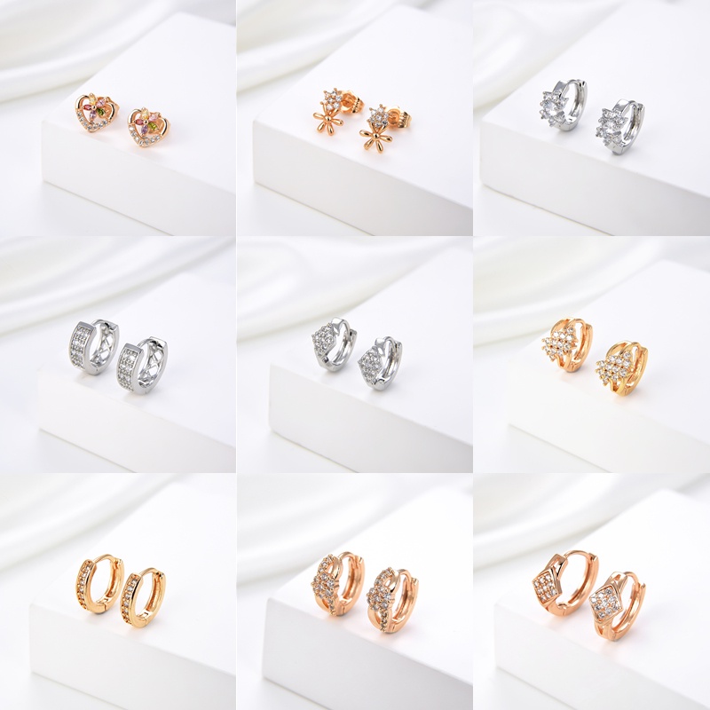 Jual HYL JEWELRY Anting Titaniun emas batu bata titanium korea tusuk ...