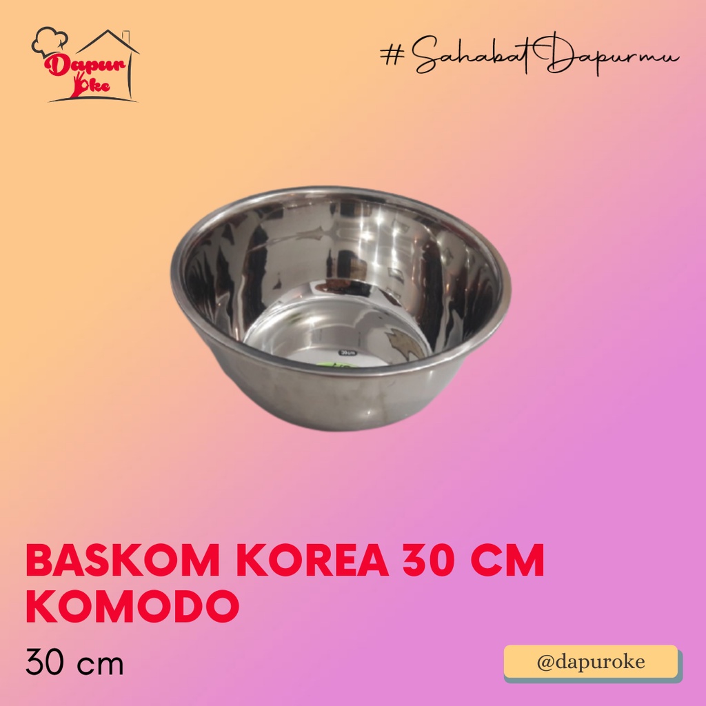 Jual Baskom Korea 30 cm Komodo / Baskom Stainless | Shopee Indonesia