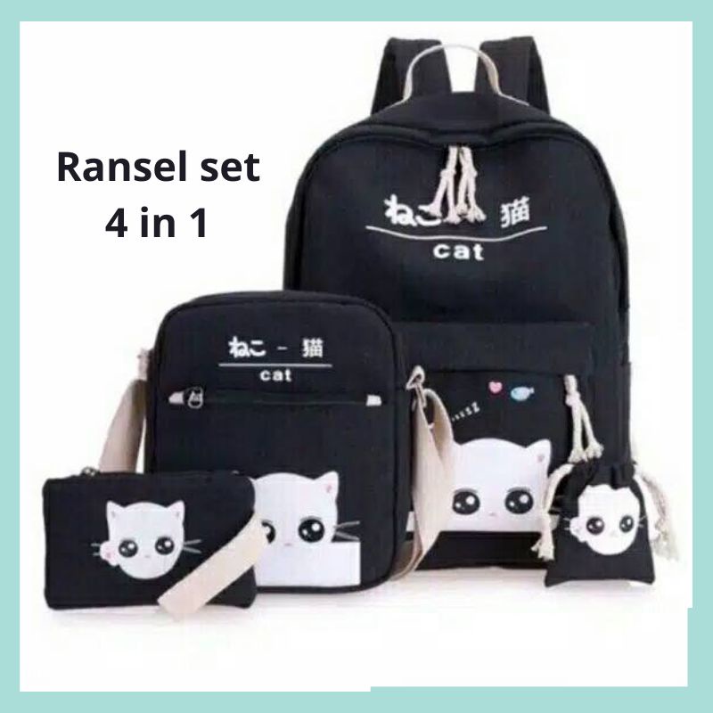 Jual MURO TAS MISCAT LAMA - Tas Ransel Wanita Set 4 in 1 Tas Sekolah SD ...