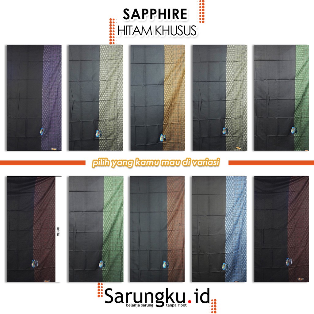 Jual SARUNG SAPPHIRE MOTIF HITAM KHUSUS (HK) | Shopee Indonesia