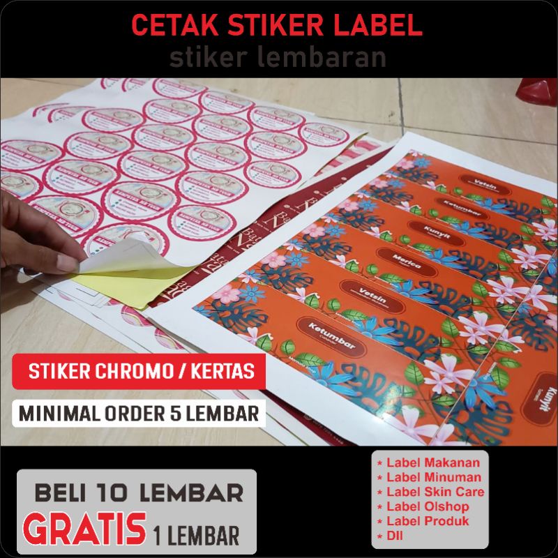 Jual STIKER CHROMO / STIKER LEMBARAN A3+ STIKER LABEL KEMASAN | Shopee ...