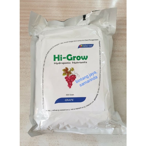 Jual Pupuk Hi-Grow Nutrisi AB Mix Hidroponik khusus tanaman Anggur by ...