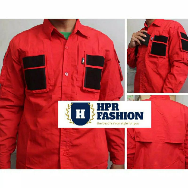 Jual KEMEJA MERAH 511 PANJANG PRIA SERAGAM PEMADAM | Shopee Indonesia
