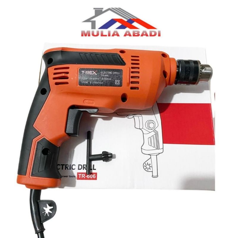 Jual mesin bor T-REX 10mm/mesin bor tangan T-REX 10 Mili termurah-bor+kapusi 7pcs | Shopee Indonesia
