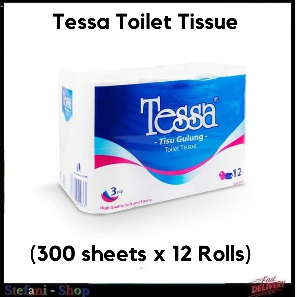 Jual Tessa Toilet Tissue (300 sheets x 12 Rolls) Dan (300 sheets x 8 ...