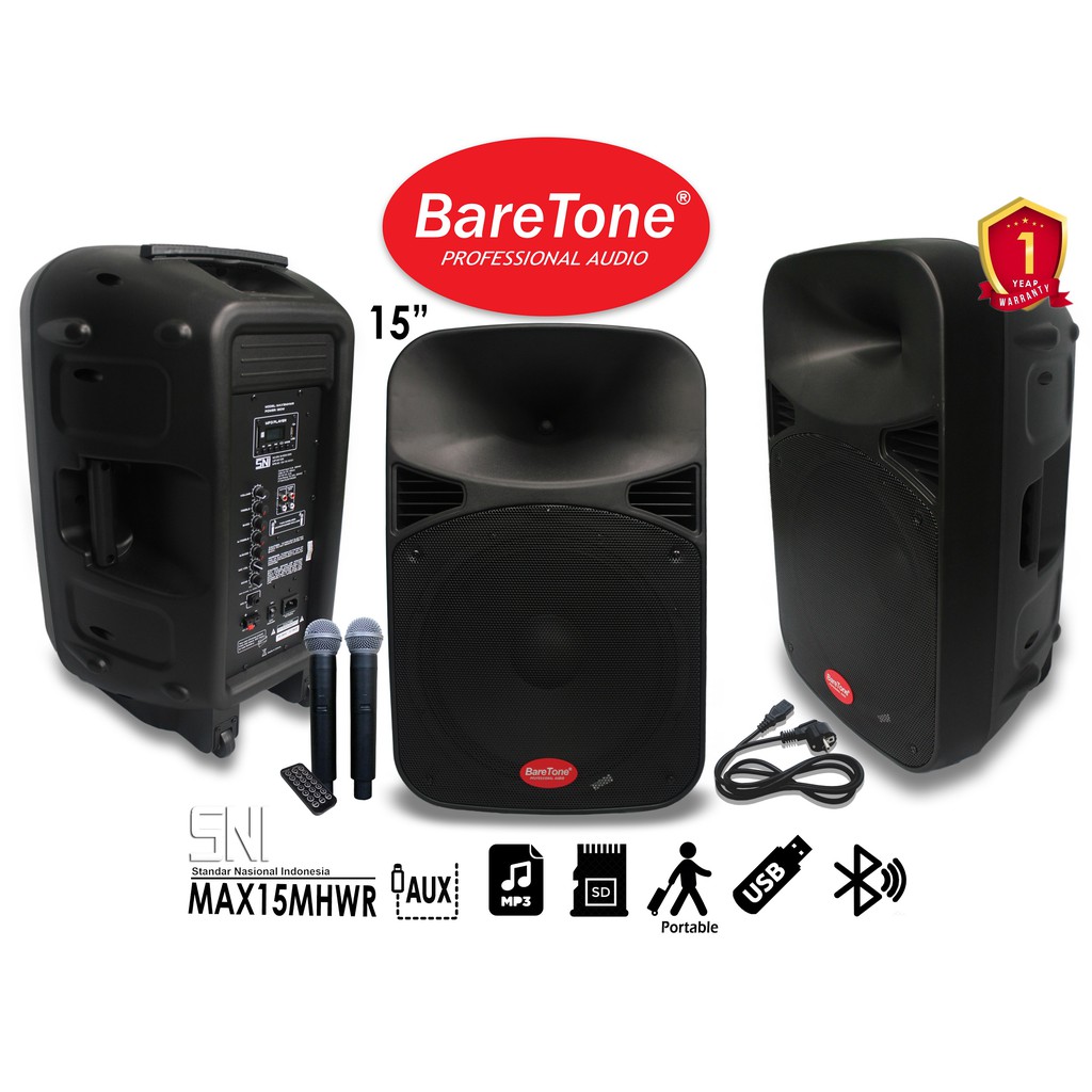 Jual Baretone Max15mhwr Speaker Aktif Portable Meeting 15 Inch Shopee