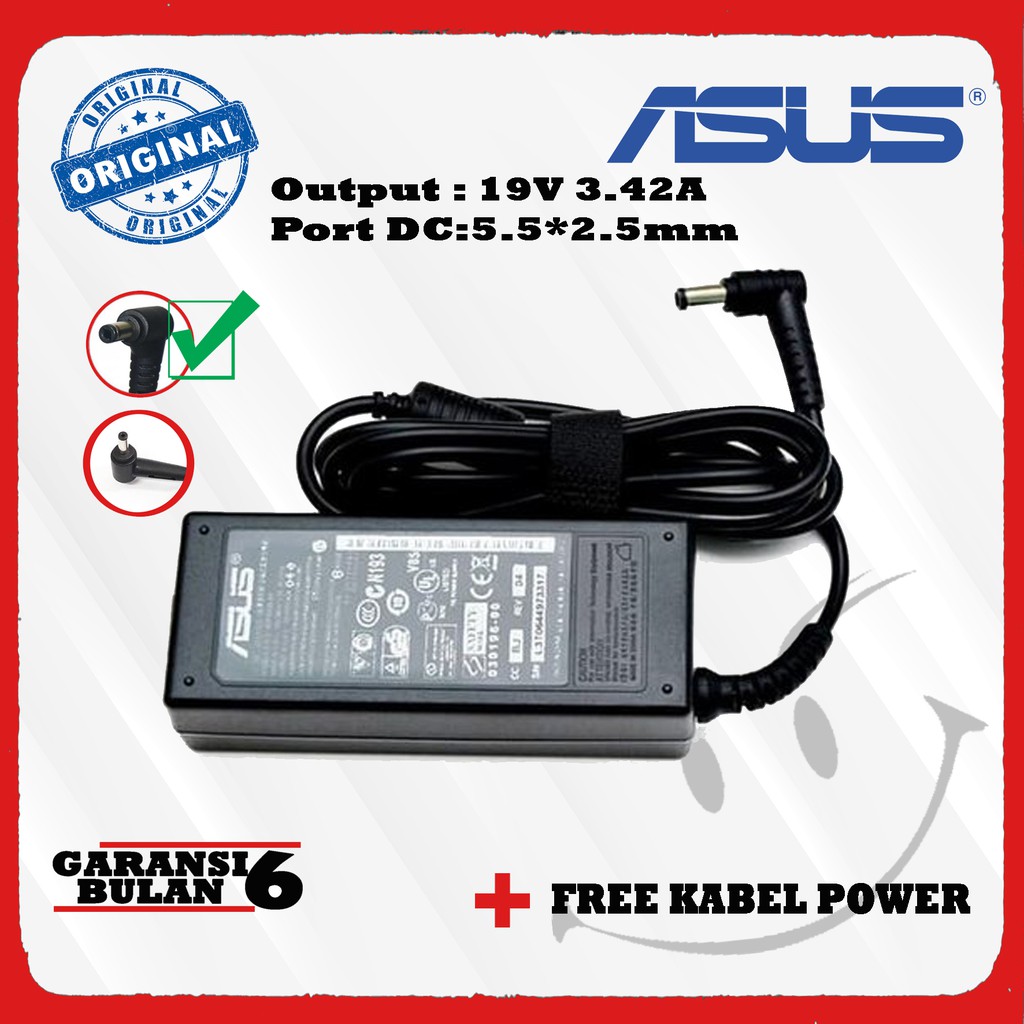 Jual Charger Laptop Asus X44H X45U A43S A44H A43E A46C 19V 3.42A | Shopee Indonesia