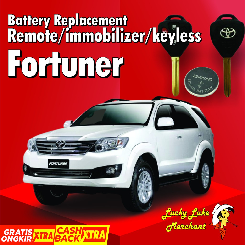 Jual baterai remote kunci mobil Toyota Fortuner key immobilizer ...