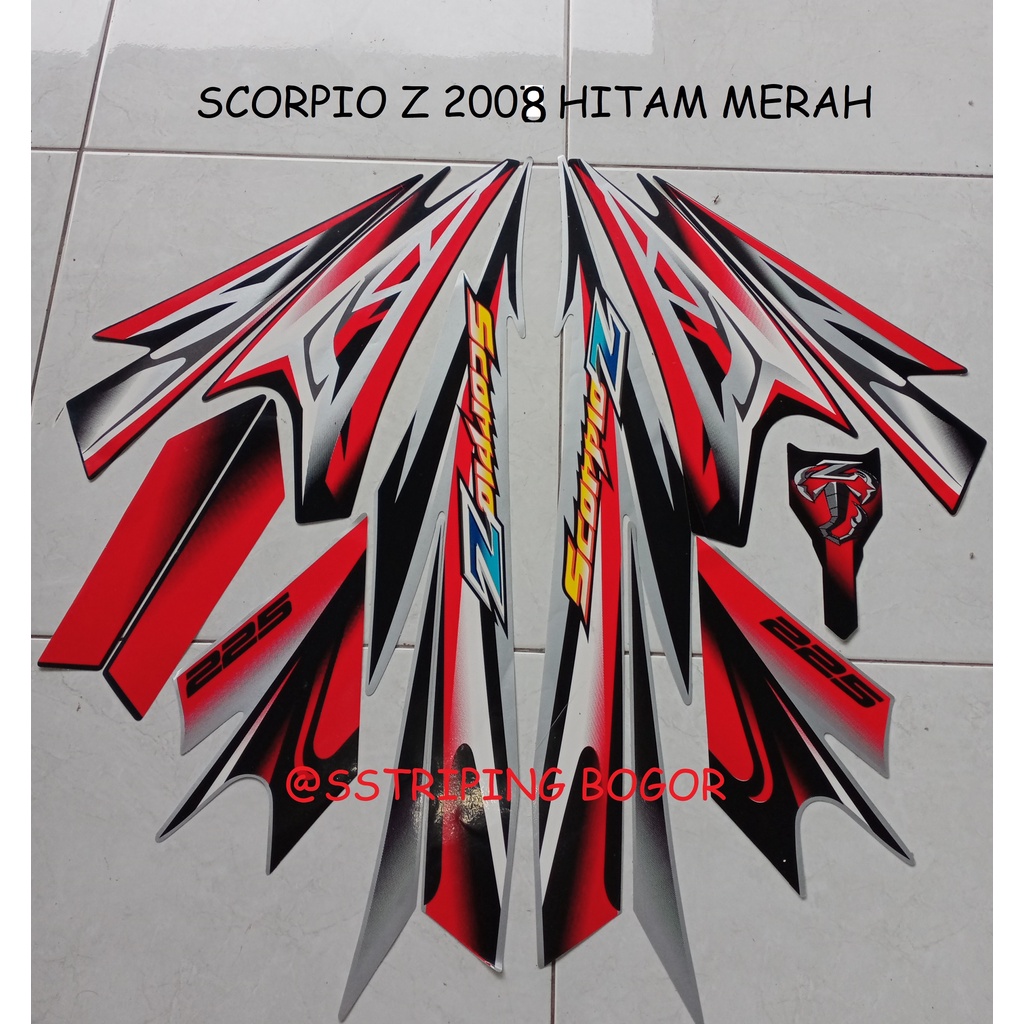 Jual Stiker Striping Lis Motor Yamaha Scorpio Z 2008 Hitam Merah ...