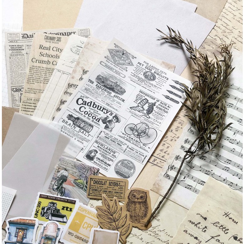 Jual Journal Kit 50pcs Journal Mini Kit Vintage Bujo Journaling Vintage ...