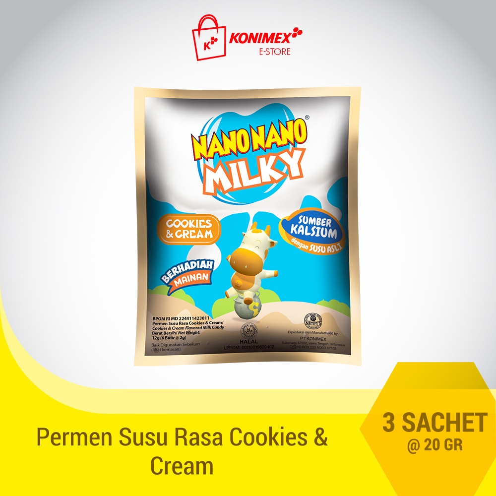 Jual Nano Nano Milky Cookies&Cream 3 sachet (@ isi 6 butir) | Shopee ...