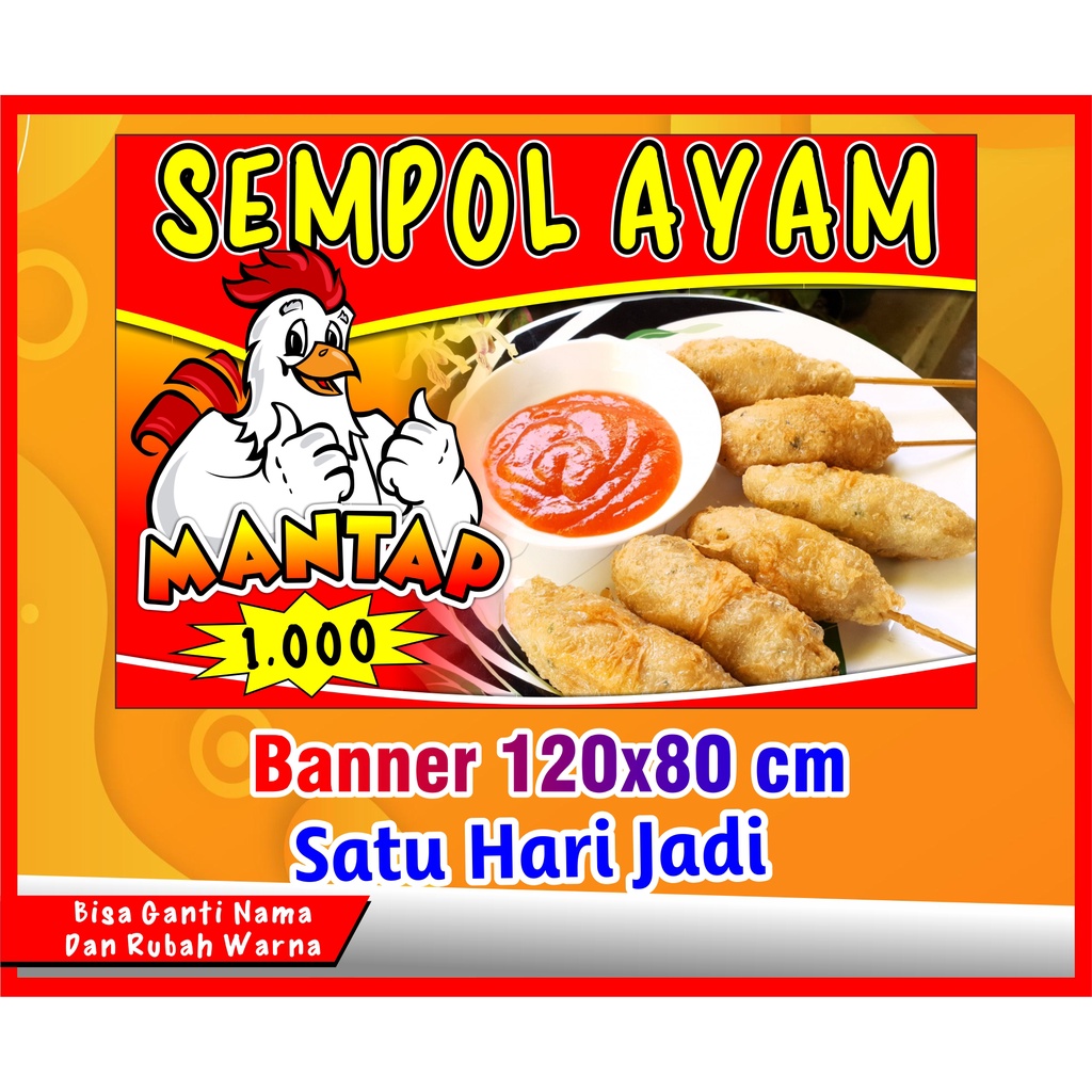 Jual Banner Sempol Ayam, COD Spanduk Sempol Ayam 120x80cm | Shopee ...