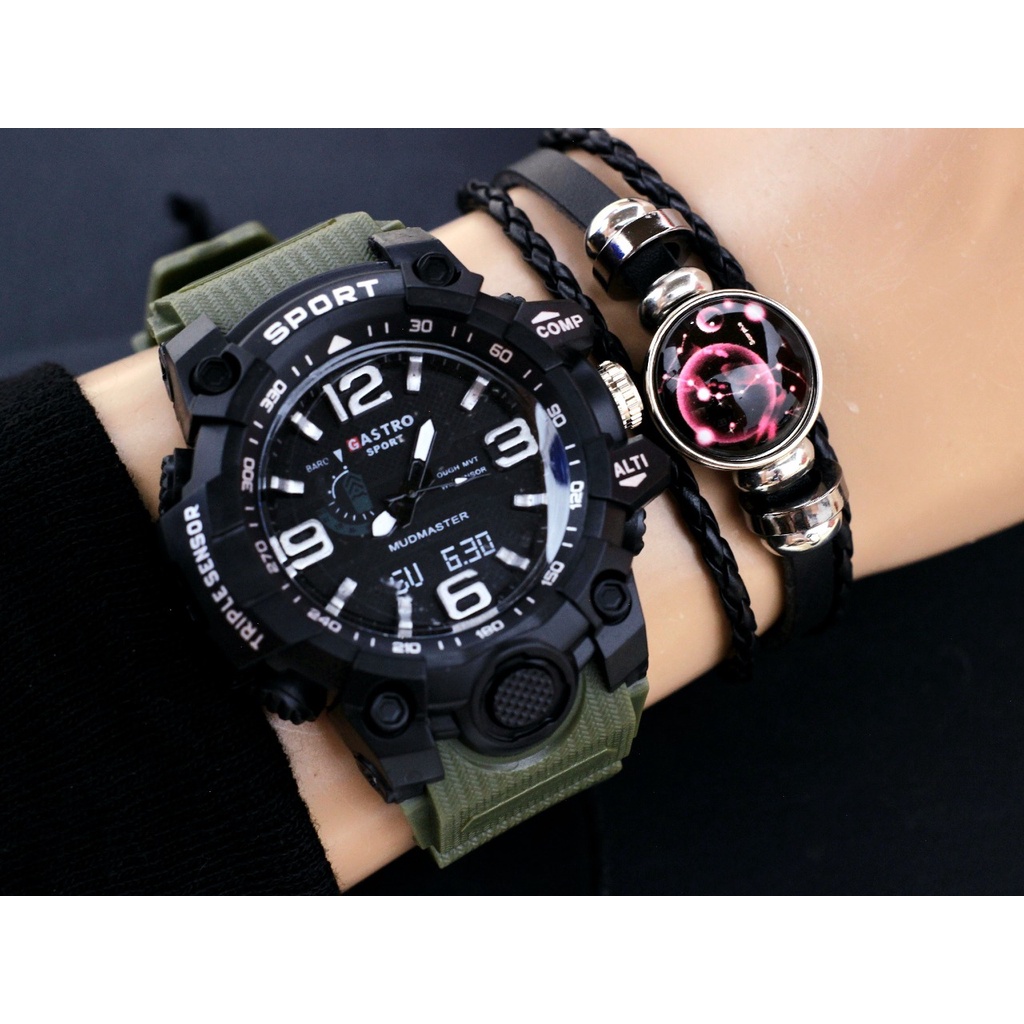 Jual jam tangan pria SPORT GASTRO G8999 free gelang + anti air ( bisa ...