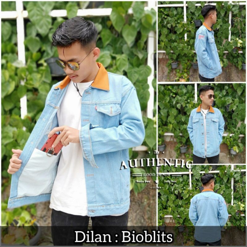 Jual Jaket Jeans Denim "Dilan 1990" - Biru Muda / Bioblitz / Biru Tua ...