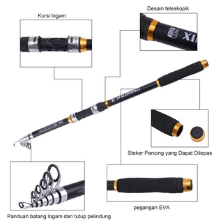 Jual Joran Pancing Carbon Fiber Sea Fishing Rod 2.1M-3.6M/7 Tongkat ...
