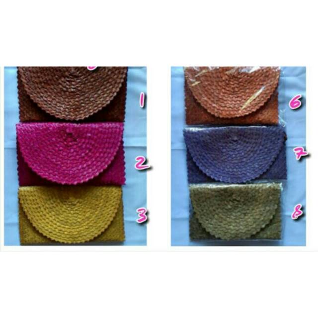 Jual Clutch dompet bali anyaman polos krebo sisik | Shopee Indonesia